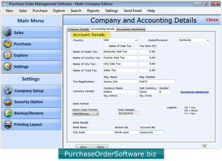 Purchase order software for Multi Company screenshots PO program Purchase order software for Multi Company screenshots PO program
