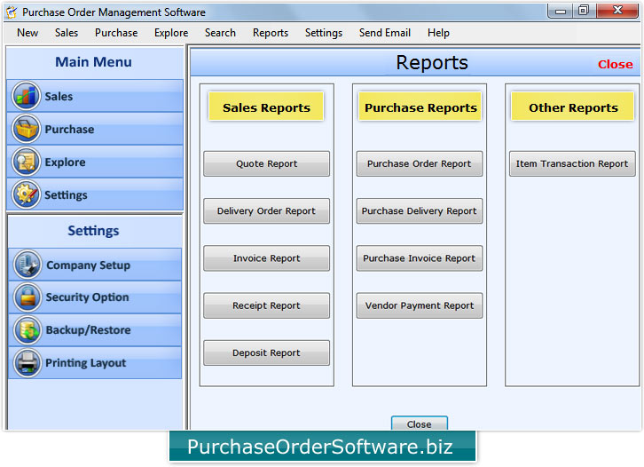 Purchase order software screenshots PO management program maintain ... Purchase order software screenshots PO management program maintain ...